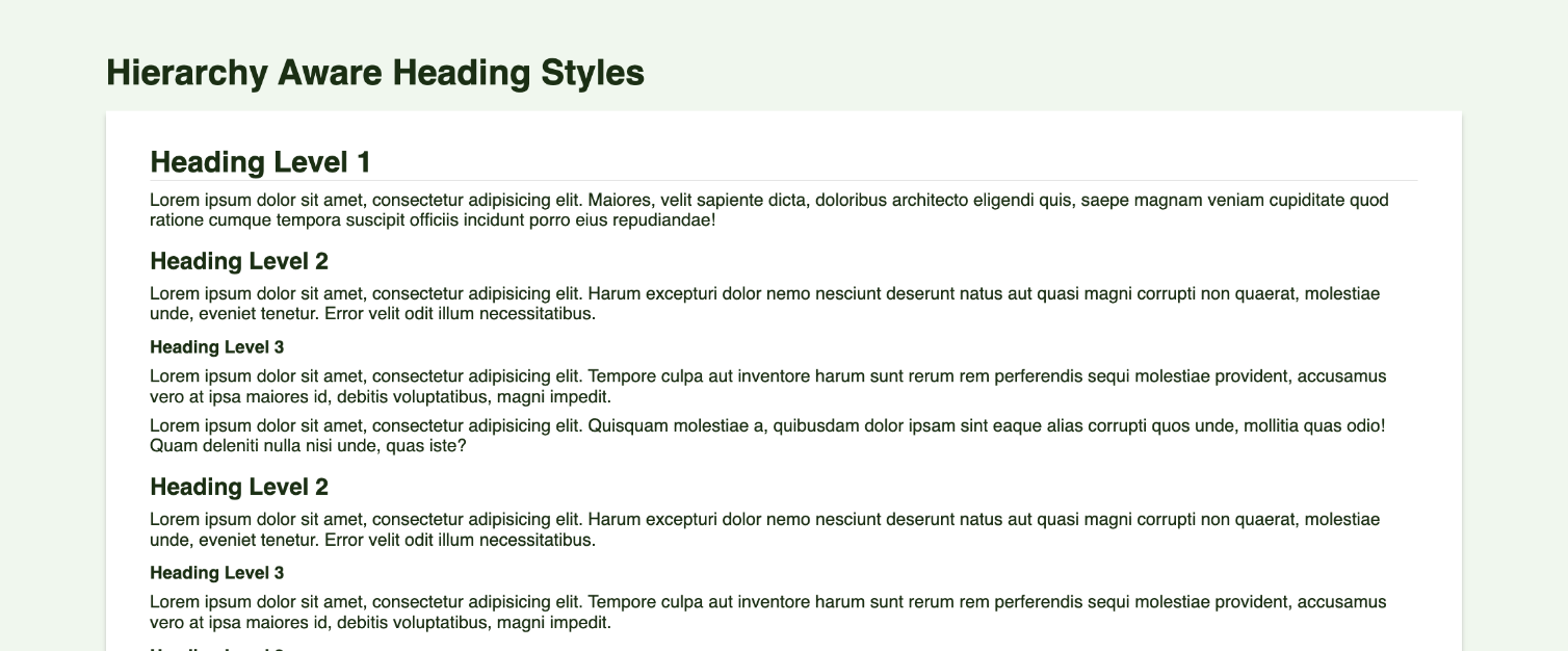 Hierarchy Aware Heading Styles undefined - Carlos Ballena R.
